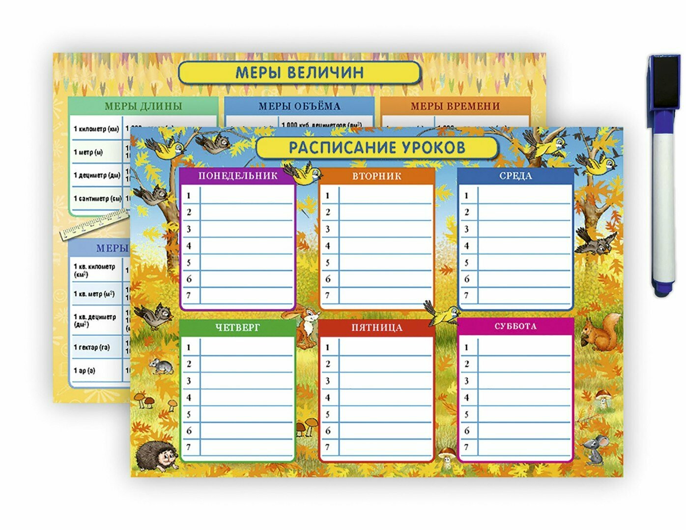 Расписание уроков. Меры величин. Планшетное издание