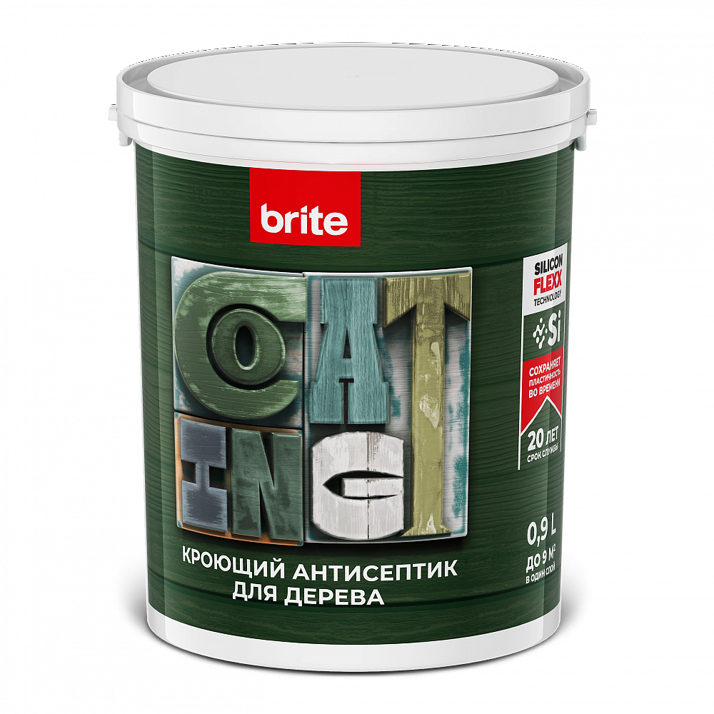 BRITE FLEXX антисептик для дерева кроющий, полуматовый, база А (0.9 л)