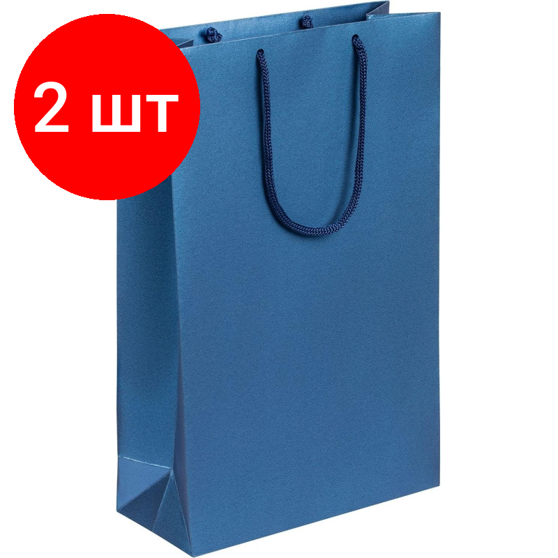 Комплект 2 штук, Пакет подарочный 'Блеск', средний, синий арт.5867.40