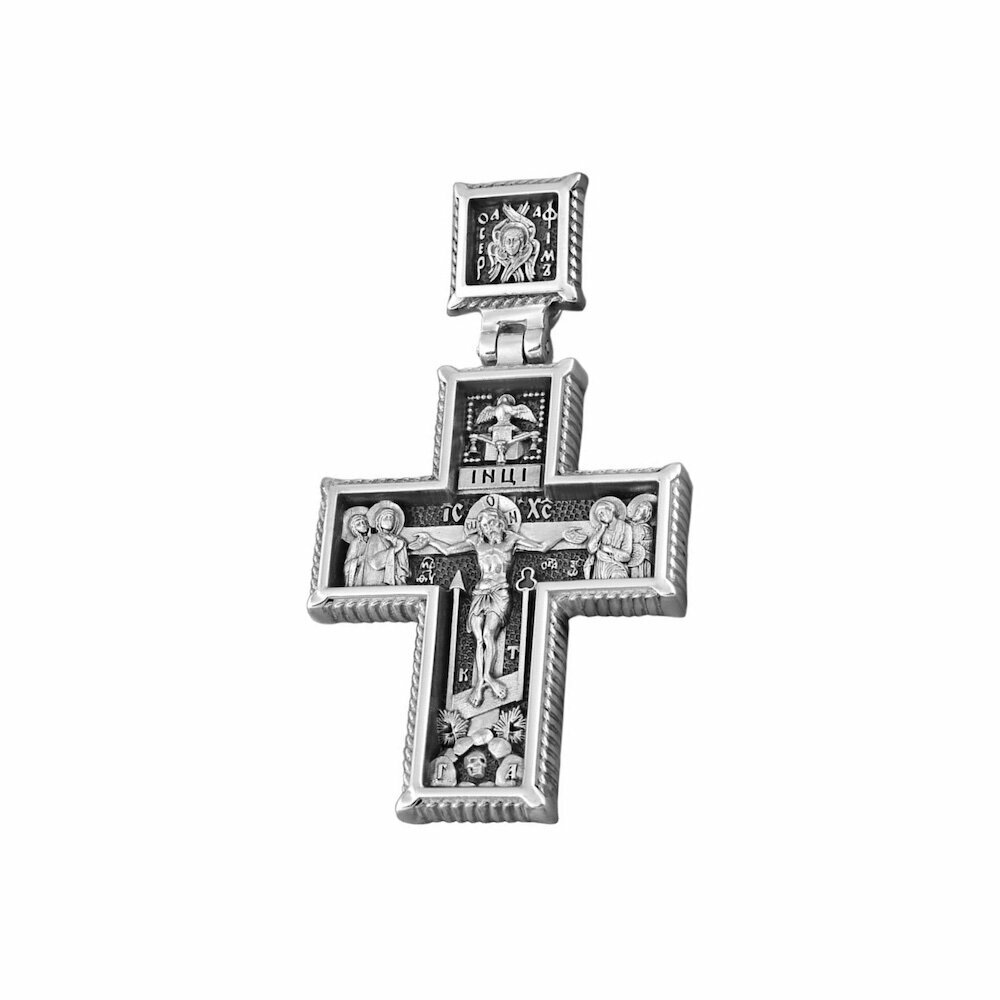 Крестик, серебро, 925 проба, чернение