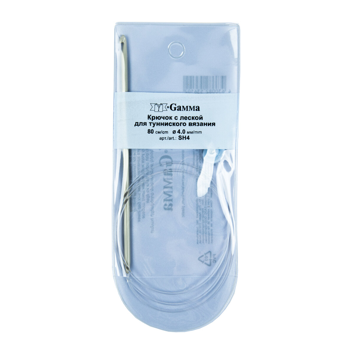 Gamma SH4-XD37 тунисский крючок с леской из алюминия 4.0 мм 80 см в чехле для вязания