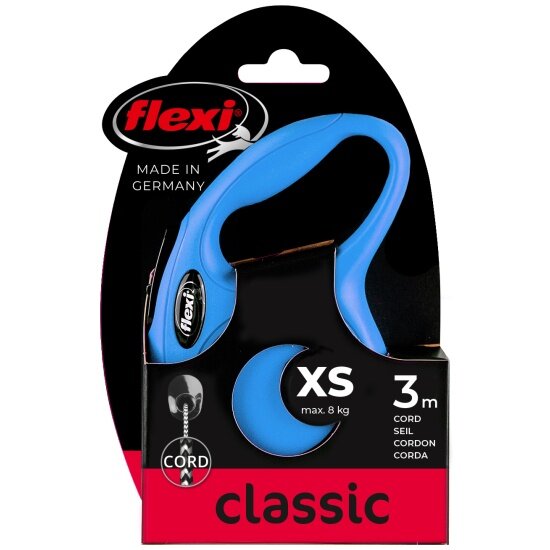 Поводок-рулетка Flexi New CLASSIC XS, 3 м, 8 кг, синий