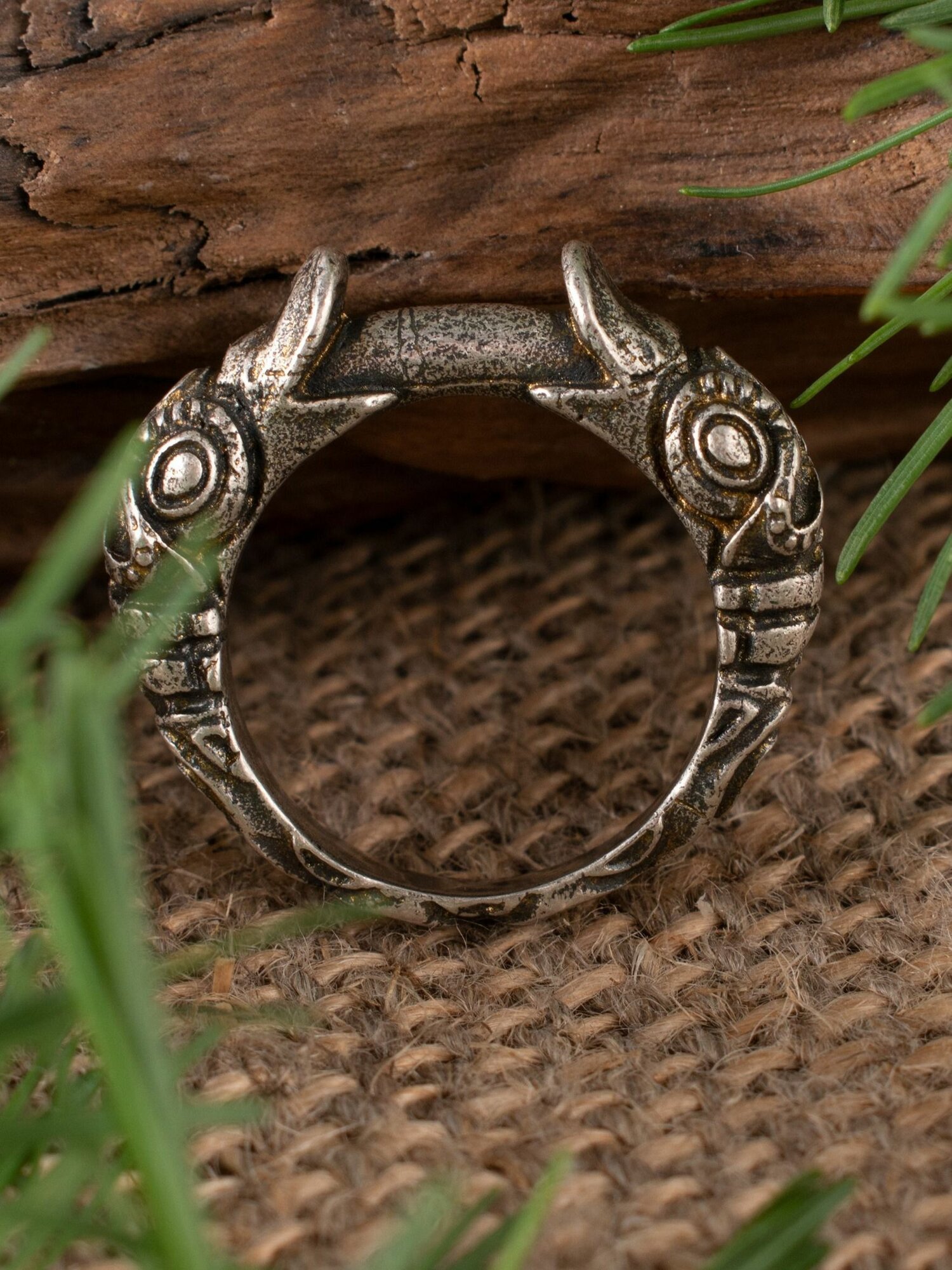 Кольцо, серебро, 925 проба, чернение