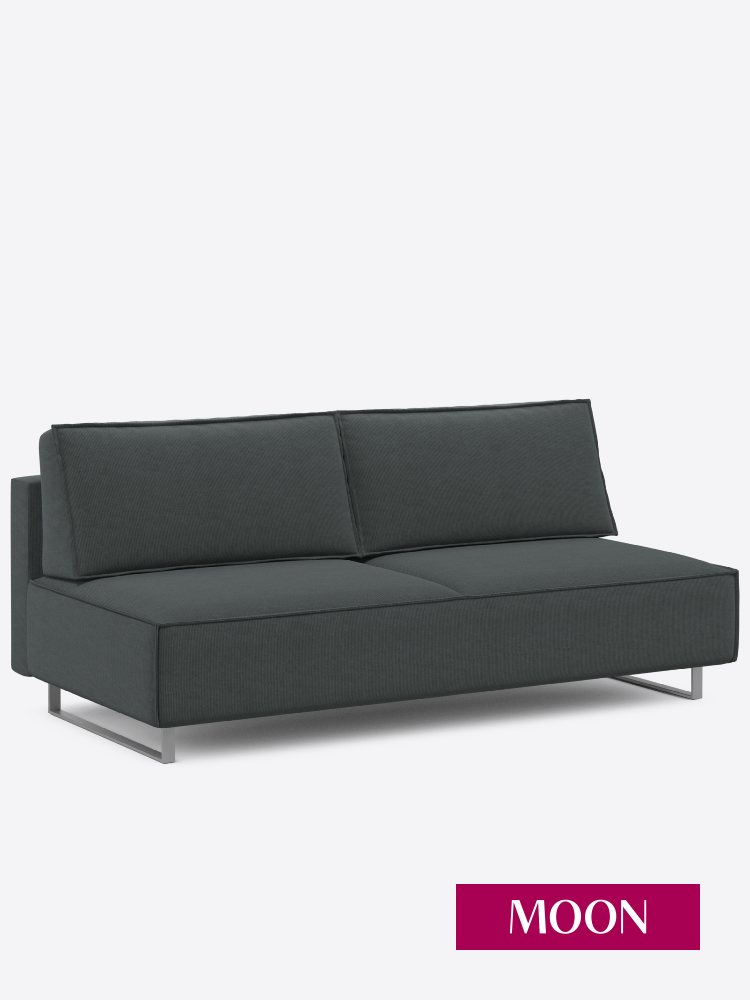 Диван-кровать раскладной пантограф (тик-так) MOON 005, серый, велюр, эксклюзивная пена UniqFoam, 206х114х91 см