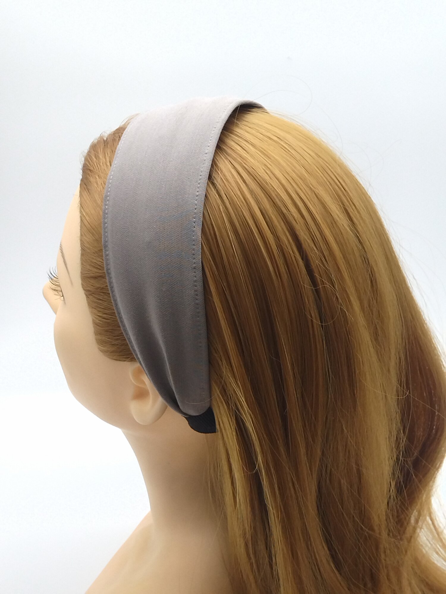 Ободок для волос, широкий, из текстиля, с имитацией косынки, цвет какао