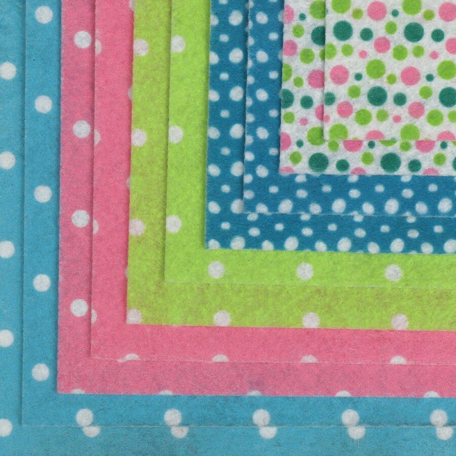 Набор листового фетра с декоративным принтом IDEAL 1мм 20х30см FLT-CPF2 уп.9 листов цв. ассорти