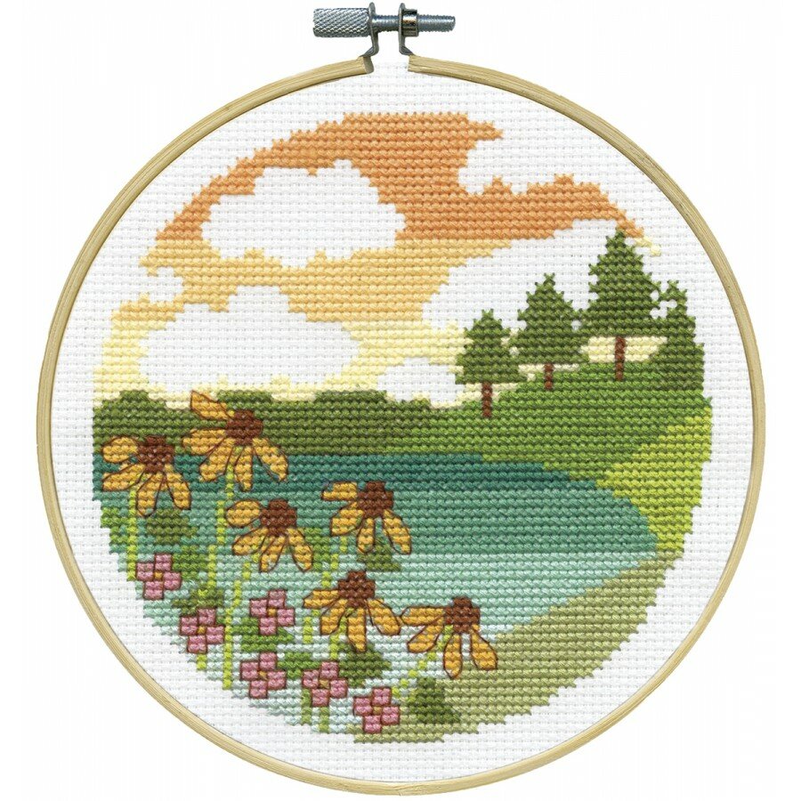 Набор для вышивания На берегу озера 20 см DESIGN WORKS 7073