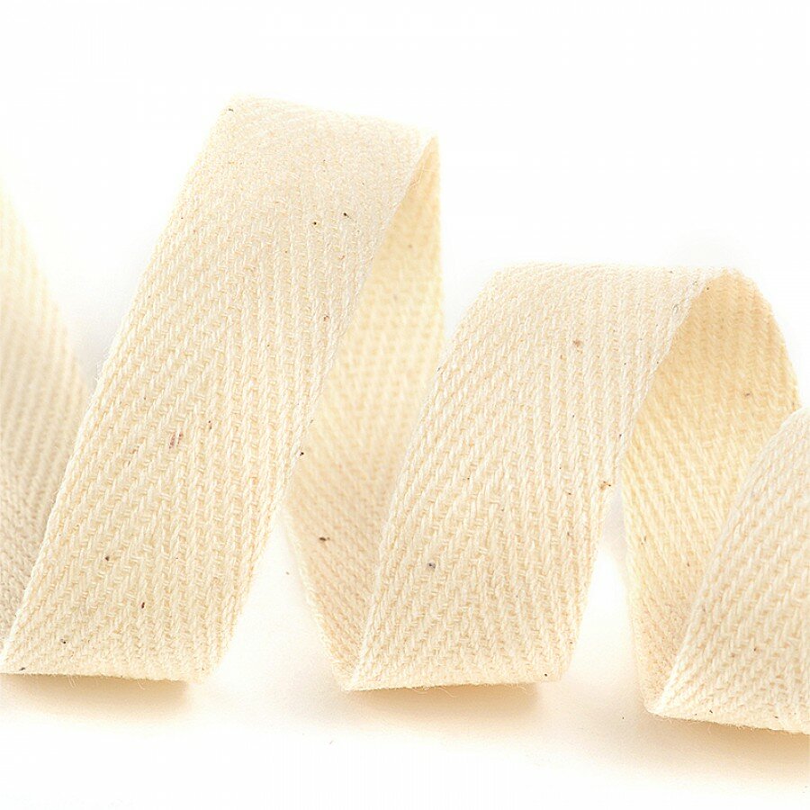 Тесьма киперная 15 мм хлопок 2,5г/см TBY. CT15100 цв. F100 суровый уп.50м