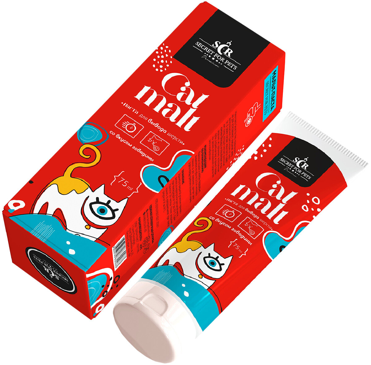 SECRET паста для собак и кошек для вывода шерсти с говядиной 75 мл (1 шт)