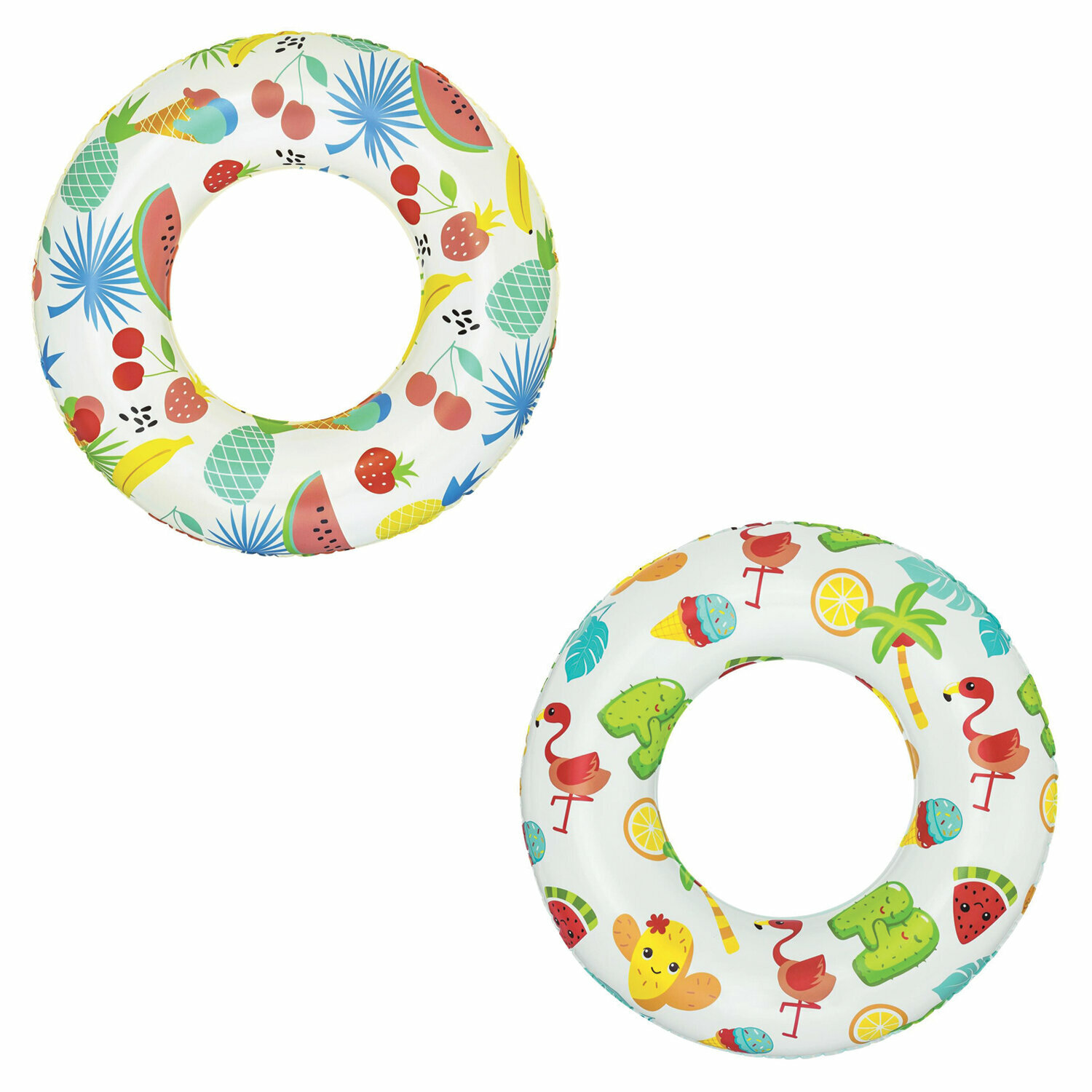 Упаковка 10 шт. Надувной круг для плавания, диаметр 61 см, 3-6 лет, до 60 кг, ассорти, BESTWAY, 36014