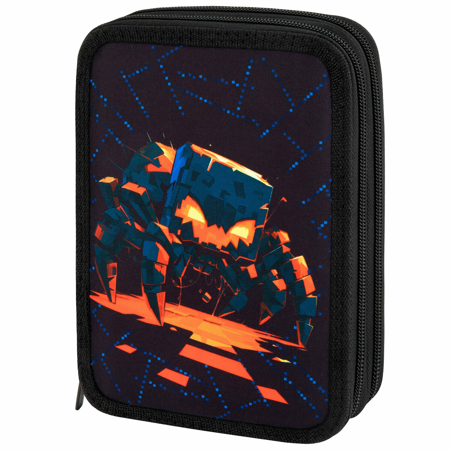 Brauberg Пенал 2 отделения полиэстер 21х14 см Fire spider 273537
