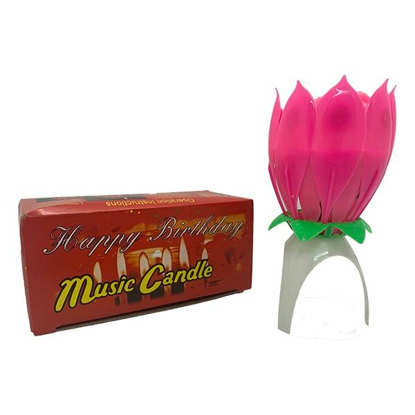 Свеча для торта музыкальная "Лотос" 13x6x6 см