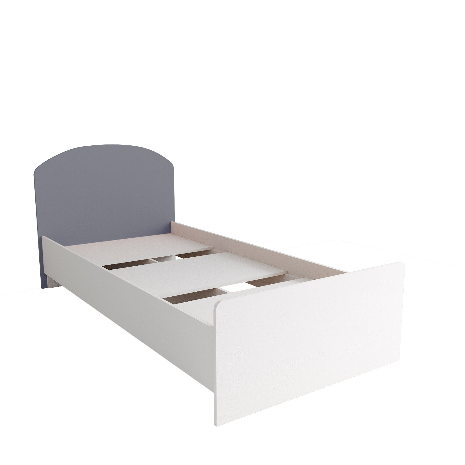 МС Лавис Кровать КРД 900.1 Белый/ Белый софт-Серый эмалит (ДСВ)