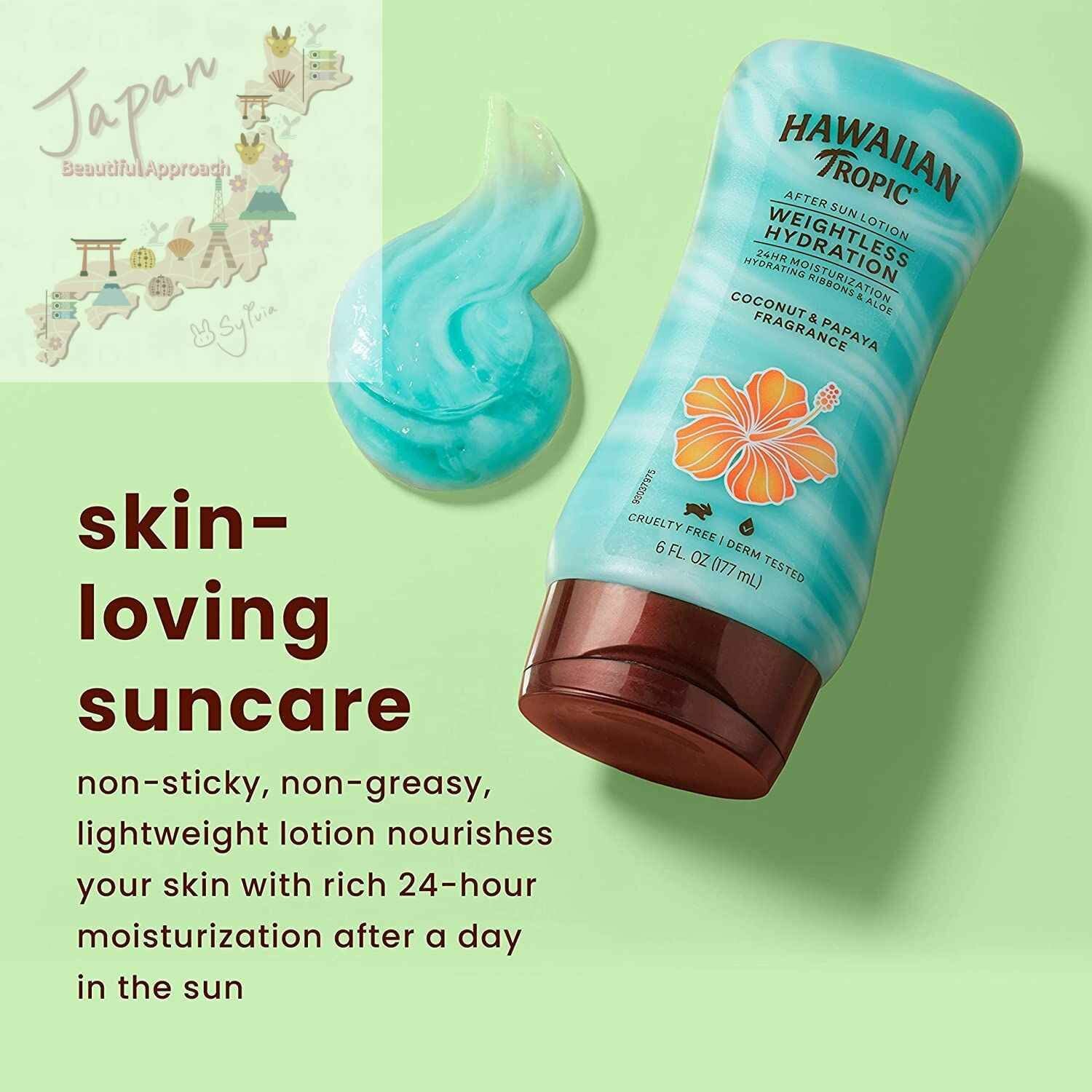 Hawaiian Tropic, Silk Hydration Weightless, невесомый увлажняющий лосьон после загара, кокос и папайя, 177 мл