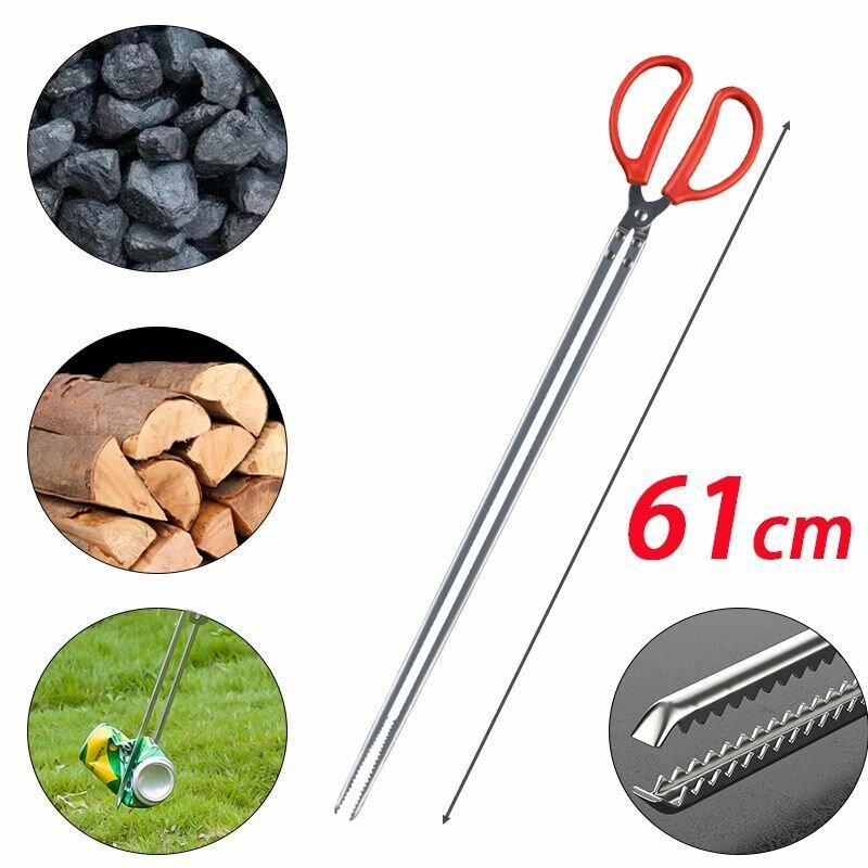 Угольные щипцы 60 см для печи и барбекю прочные, термостойкие, с удобной ручкой и противоскользящим захватом