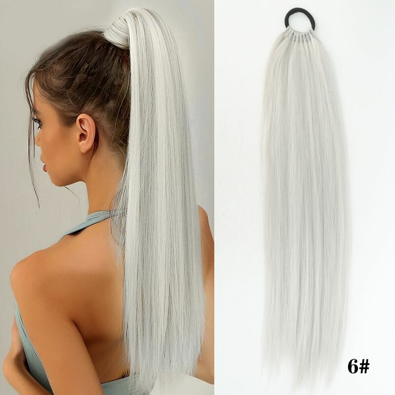 Длинный Прямой Конский хвост Для наращивания волос из синтетического волокна