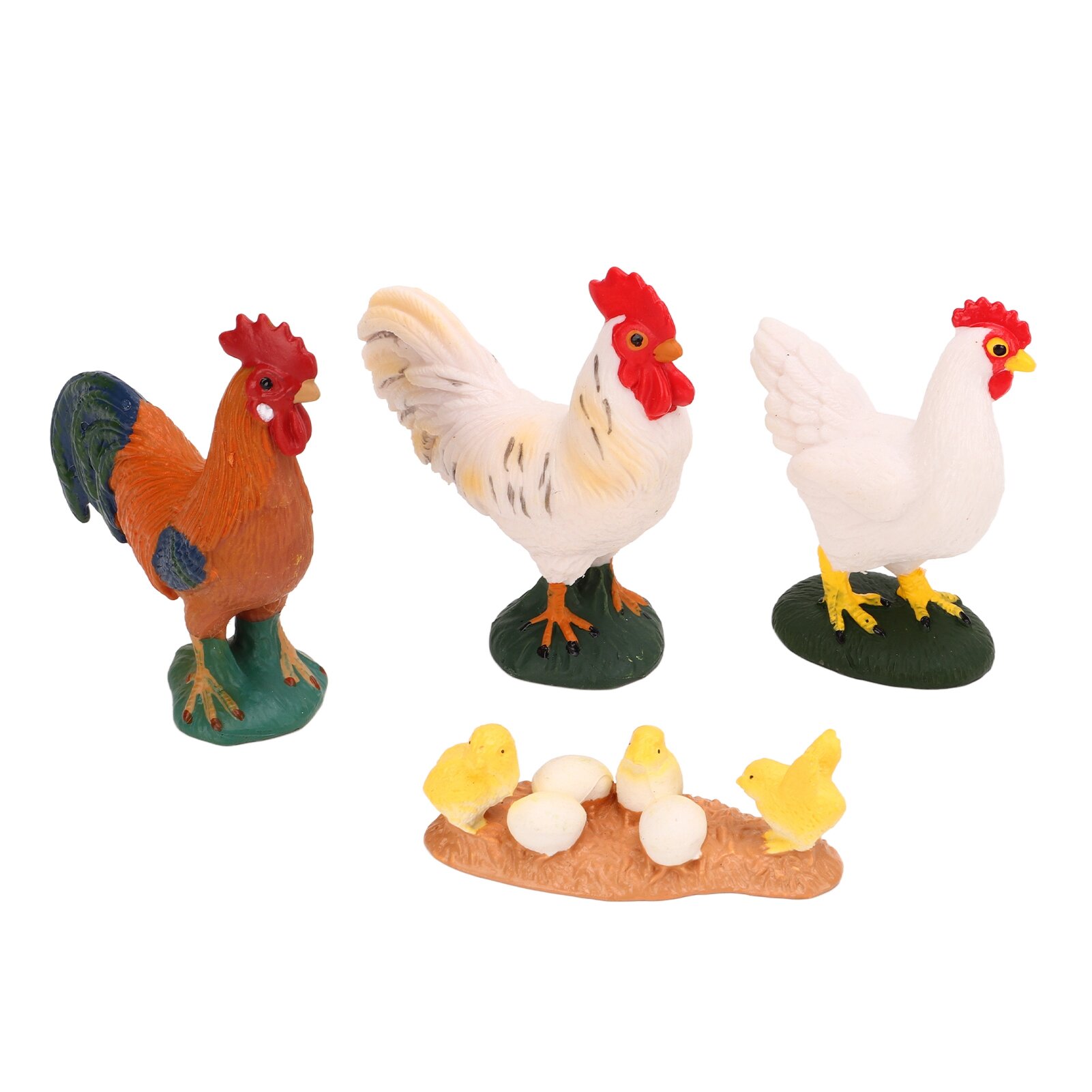 4pcs фермы с куриными животными Статую имитируют реалистичные цыпленки -петухи курицы модели