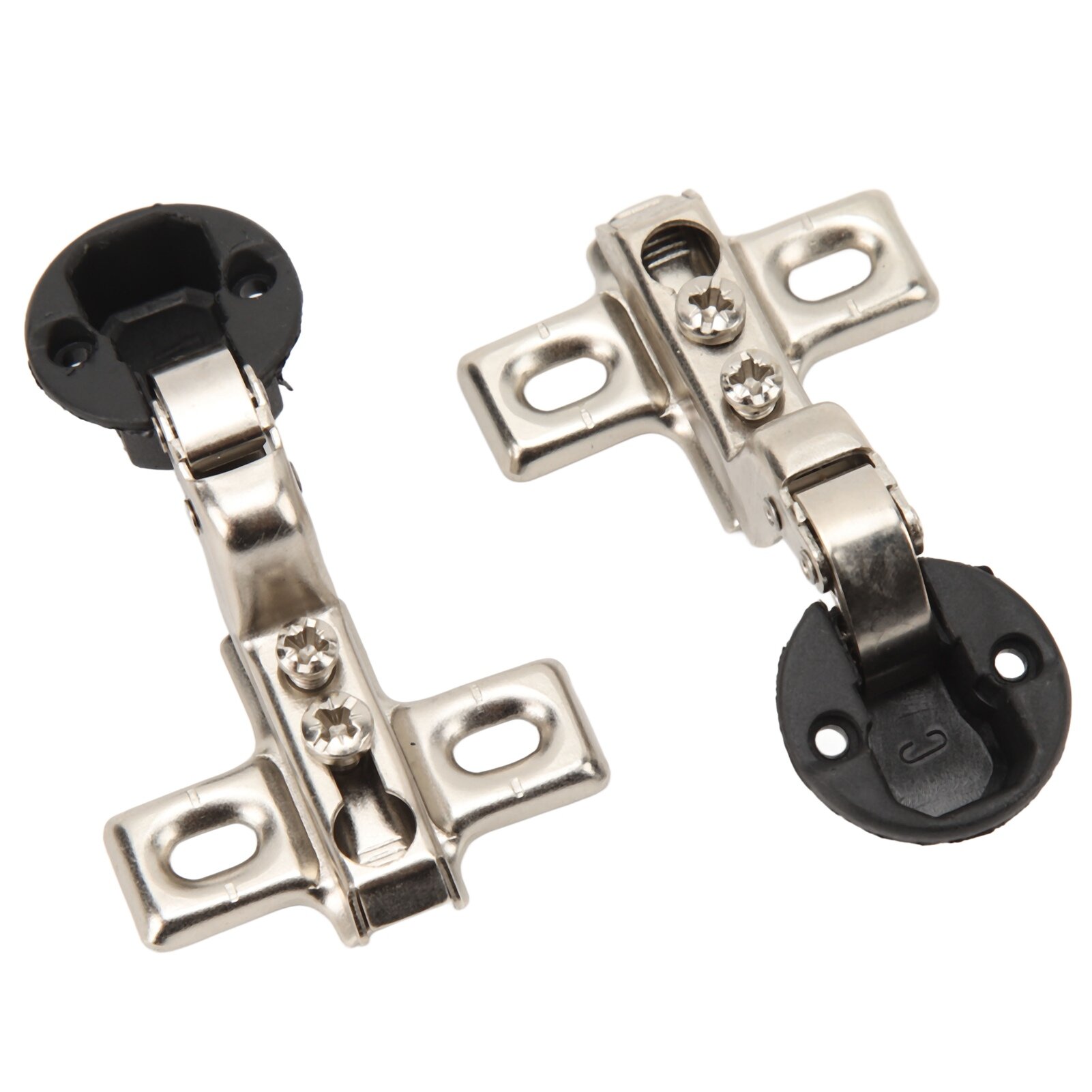 2pcs Стеклянный петля для шкафа с отверстием 26mm Миниатюрная петля для стеклянных дверей шкафа Из холоднокатаной стали База с 2 или 4 отверстиями Максимальная нагрузка 6кг Жизненный срок более 30000 открываний-закрываний