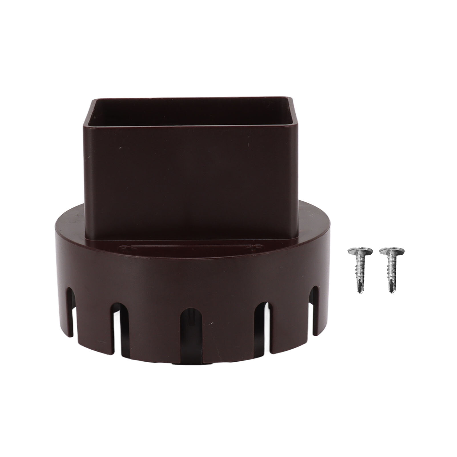 Переходник для водосточной трубы из коричневого пластика, размер 3x4 дюйма, сменный переходник для водосточной трубы с винтами, прочный, устойчивый к погодным условиям.