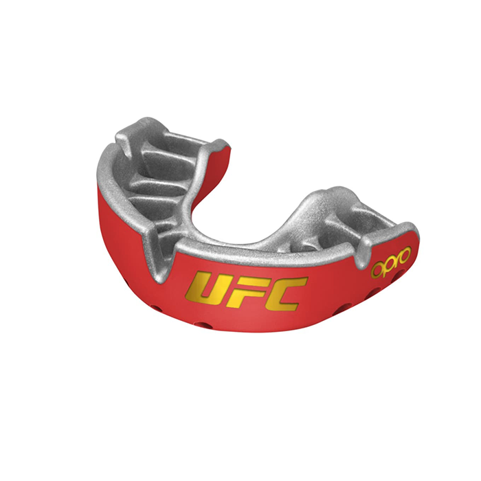 Боксерская капа Opro Gold UFC Red/Silver (Взрослый размер)