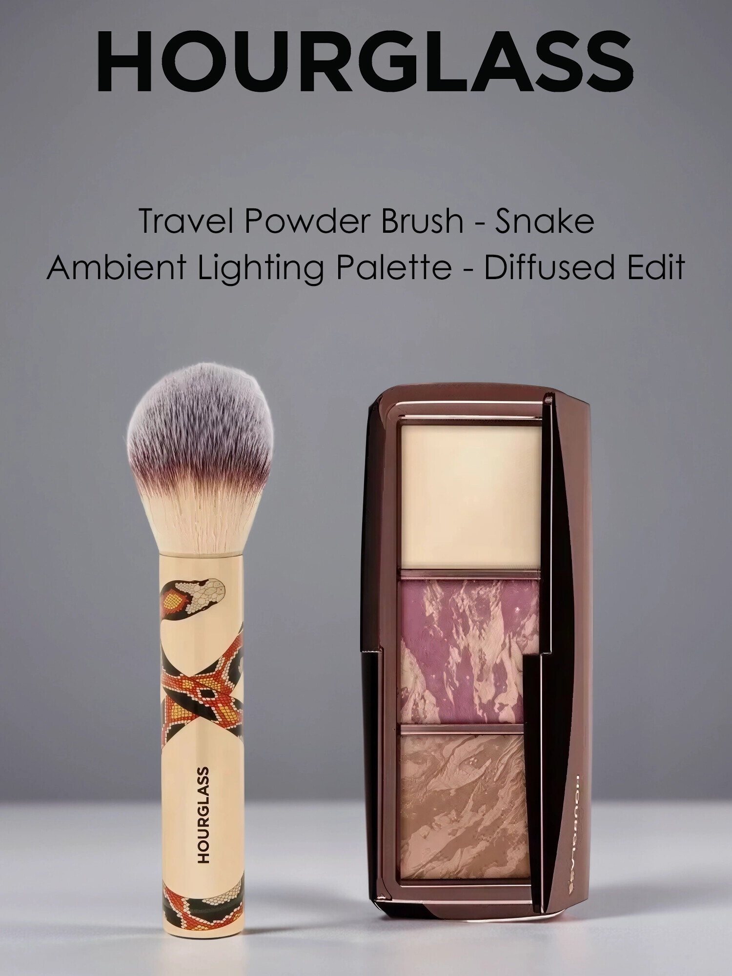 Палетка + кисть Hourglass - Ambient Lighting Palette (Diffused Edit) + Travel Powder Brush (Snake)
