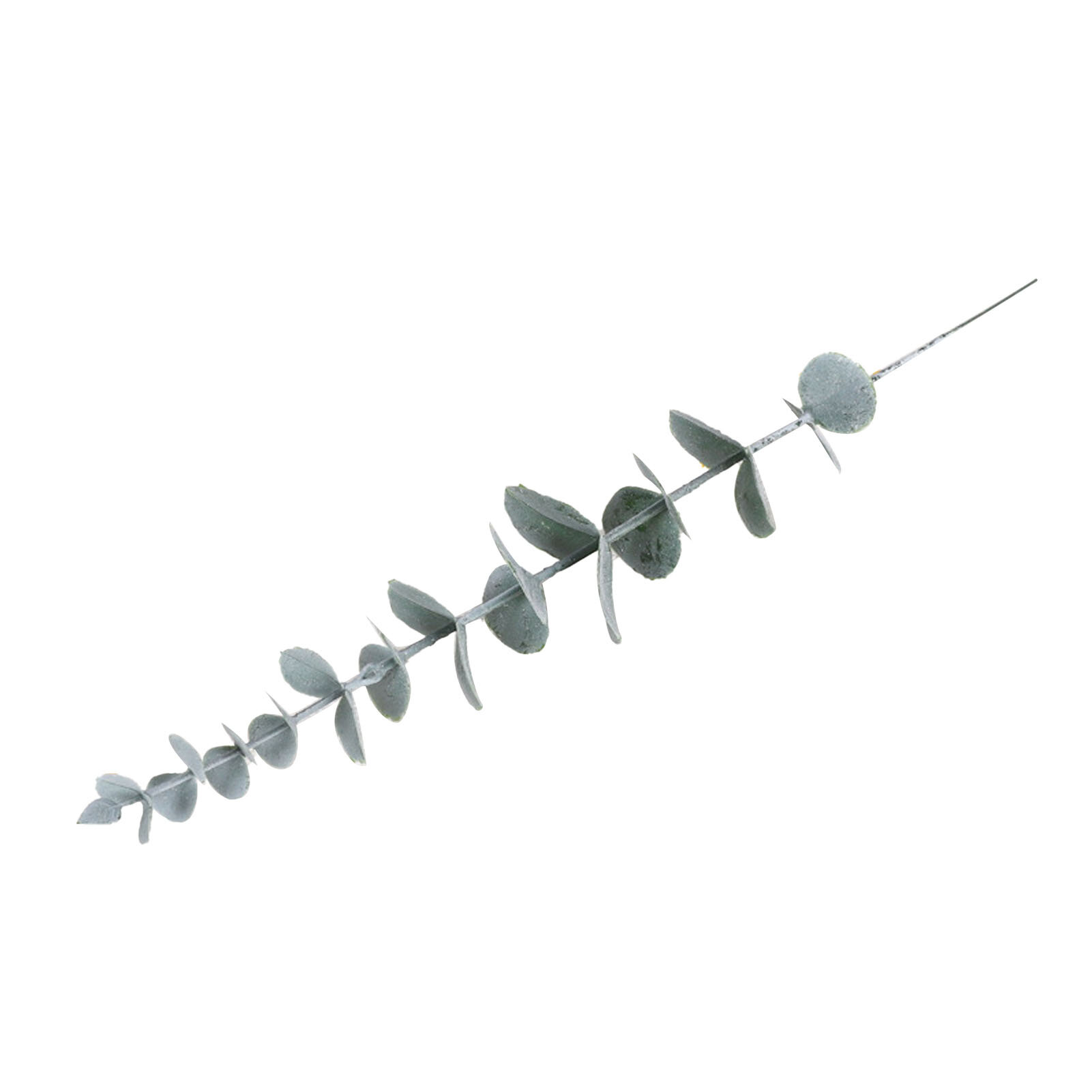 Эвкалипт Стебель Декор 24 Листья Пластиковая Железная Проволока Искусственный Поддельный Искусственный Эвкалипт Стебель для Домашней Вечеринки Свадебные Украшения Зеленый Мороз Белый