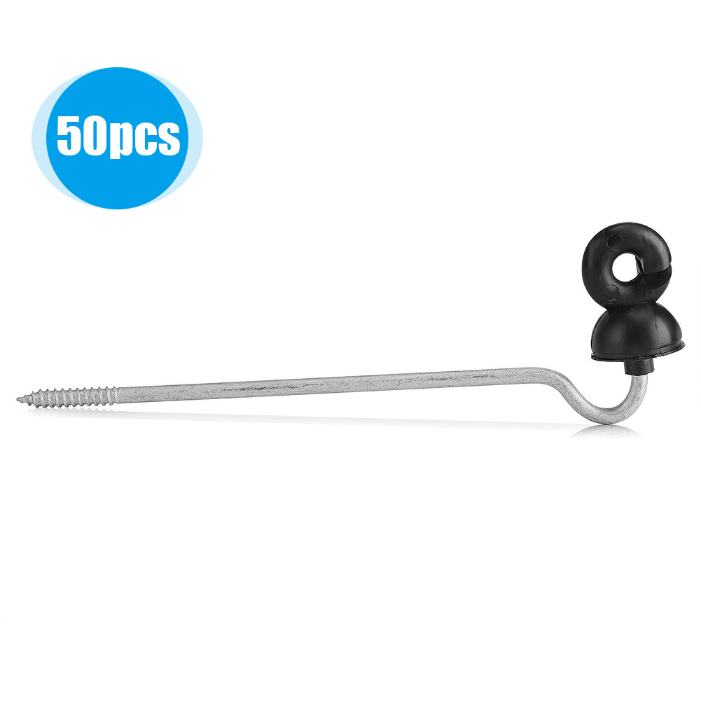 50 шт. шурупов для столбов из черного дерева для ограждения, кольцевых изоляторов Field Guardian, прочных аксессуаров для уличного ограждения