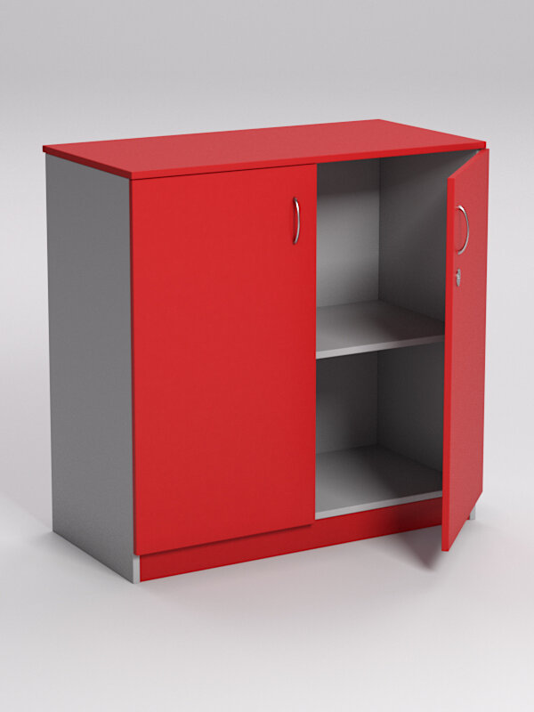 Тумба T-27 c распашными дверьми, Серый и Красный. Производитель товара - компания Westcom.