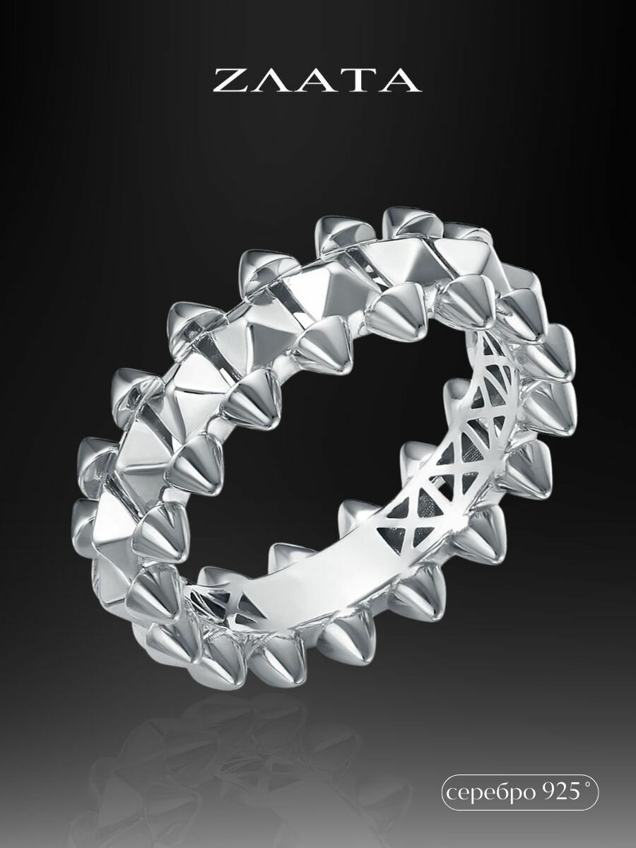 Кольцо широкое, тонкое, серебро, 925 проба, родирование