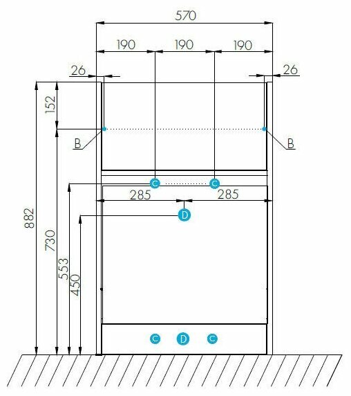 Тумба-умыв. "Лондри 60" под с/маш 1A235901LH010