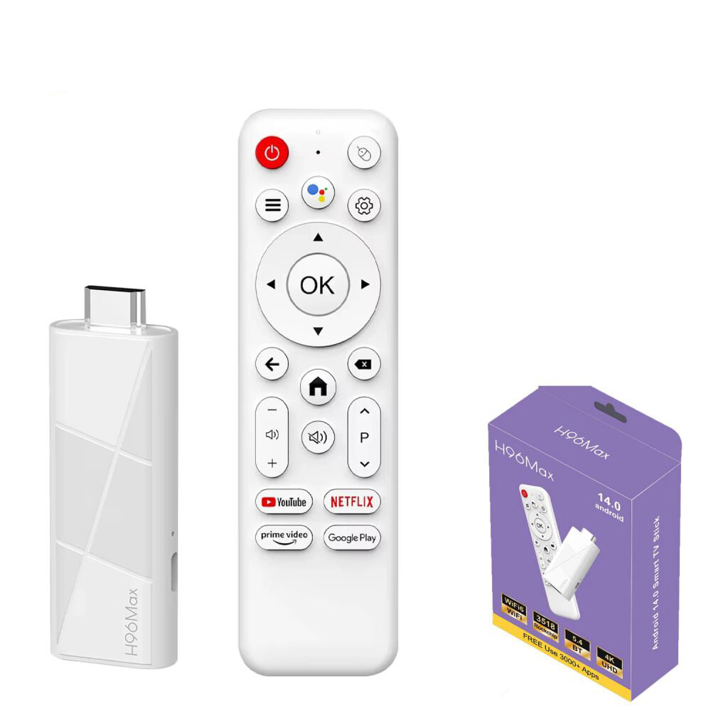 Android TV Stick MAX RK3518 Smart TV Stick с Wi-Fi 2.4G и 5G 6, 2 ГБ ОЗУ, 16 ГБ ОЗУ, 4K 3D HDR, голосовой помощник, Android 14 Global TV Stick