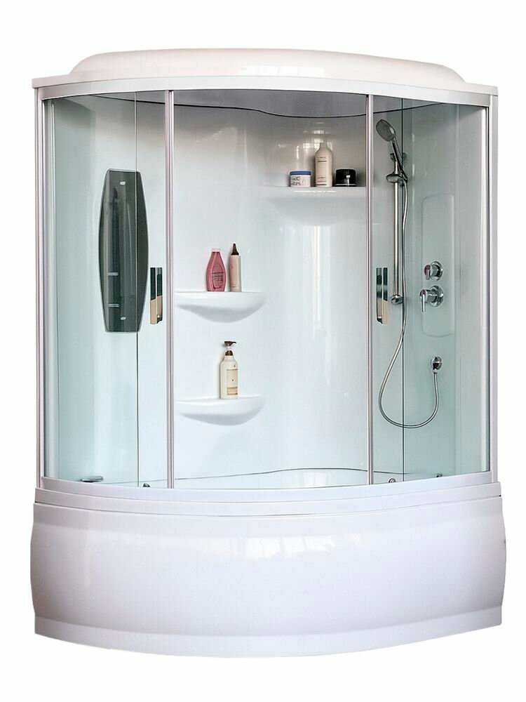 Душевая кабина Royal Bath Alpine 140х95х225 стекло прозрачное 6 мм, правостороння, без гидромассажа, профиль белый