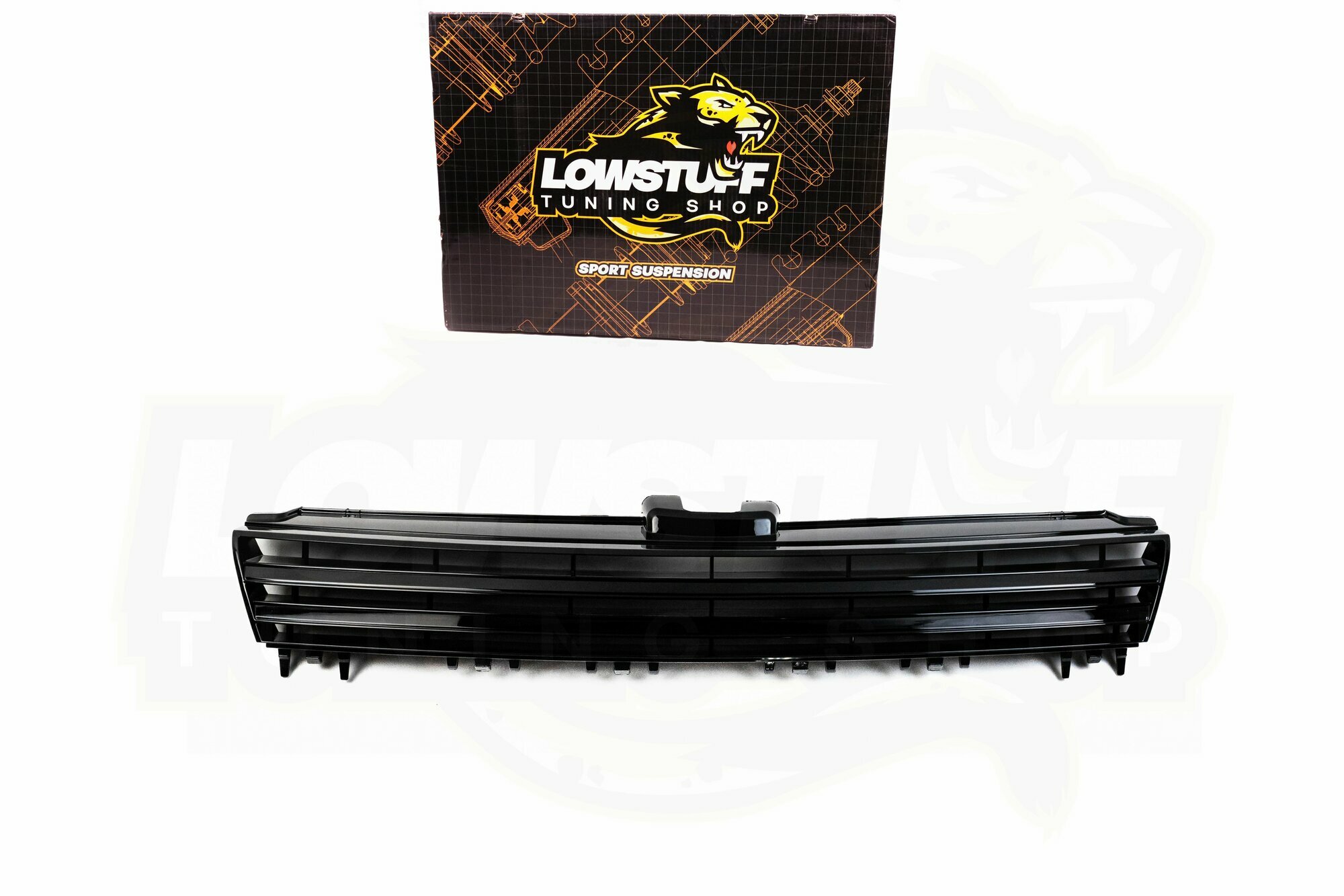 VW Golf 7 Решетка радиатора тюнинг черная без значка LOWSTUFF RGVWG7GLBLKWOB