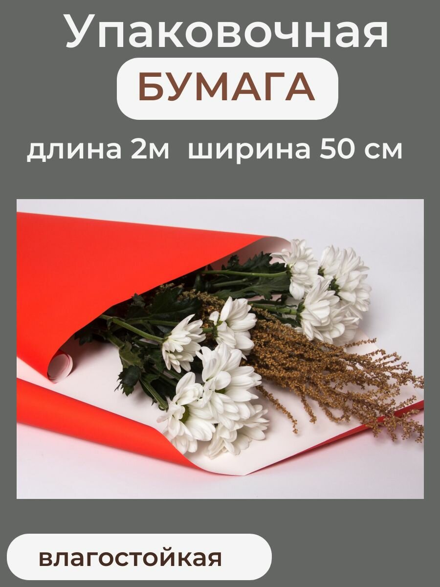 Упаковочная бумага двухстронняя рулон 2 м х 50 см
