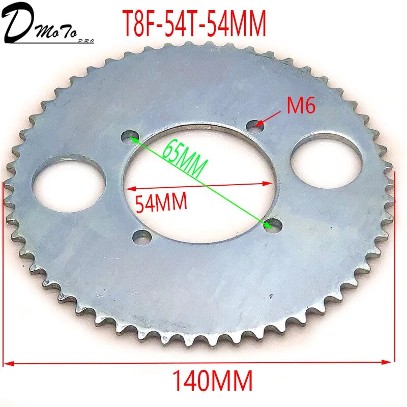 Задняя звездочка 38 44 54 64 74 Tooth 38T 44T 54T 64T 74 T T8F 35 мм, Задняя звездочка для мини-мотовездехода, квадроцикла, кроссового карманного велосипеда 47 куб. См 49 куб. См, детали, T8F-54T-54MM