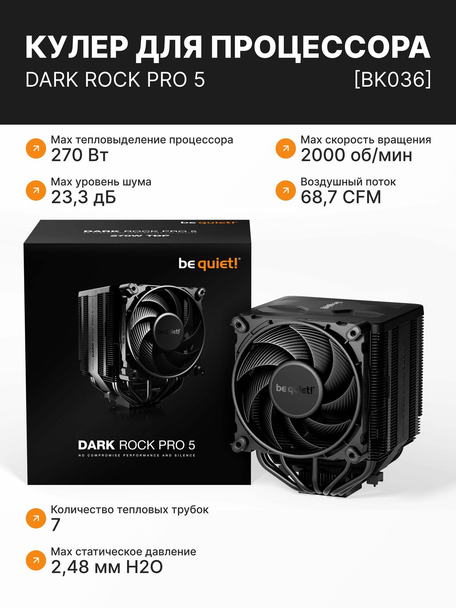 Кулер для процессора be quiet! Dark Rock Pro 5 (BK036)