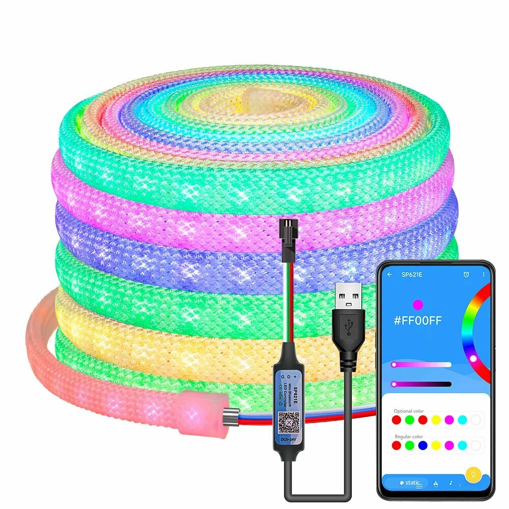 Xnbada RGBIC неоновая светодиодная лента WS2812B SP621E USB Kit, 5м