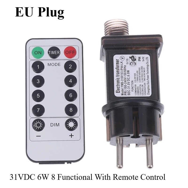 Адаптер питания 31В 6Вт 8 функций с пультом управления IP44 EU Plug