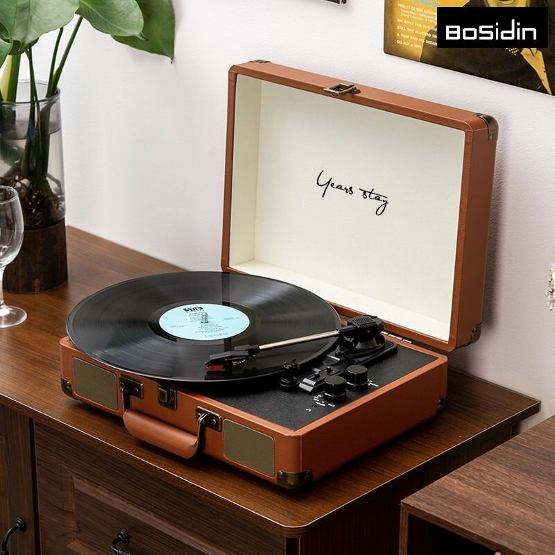 Портативный мини-граммофон с Bluetooth для виниловых пластинок