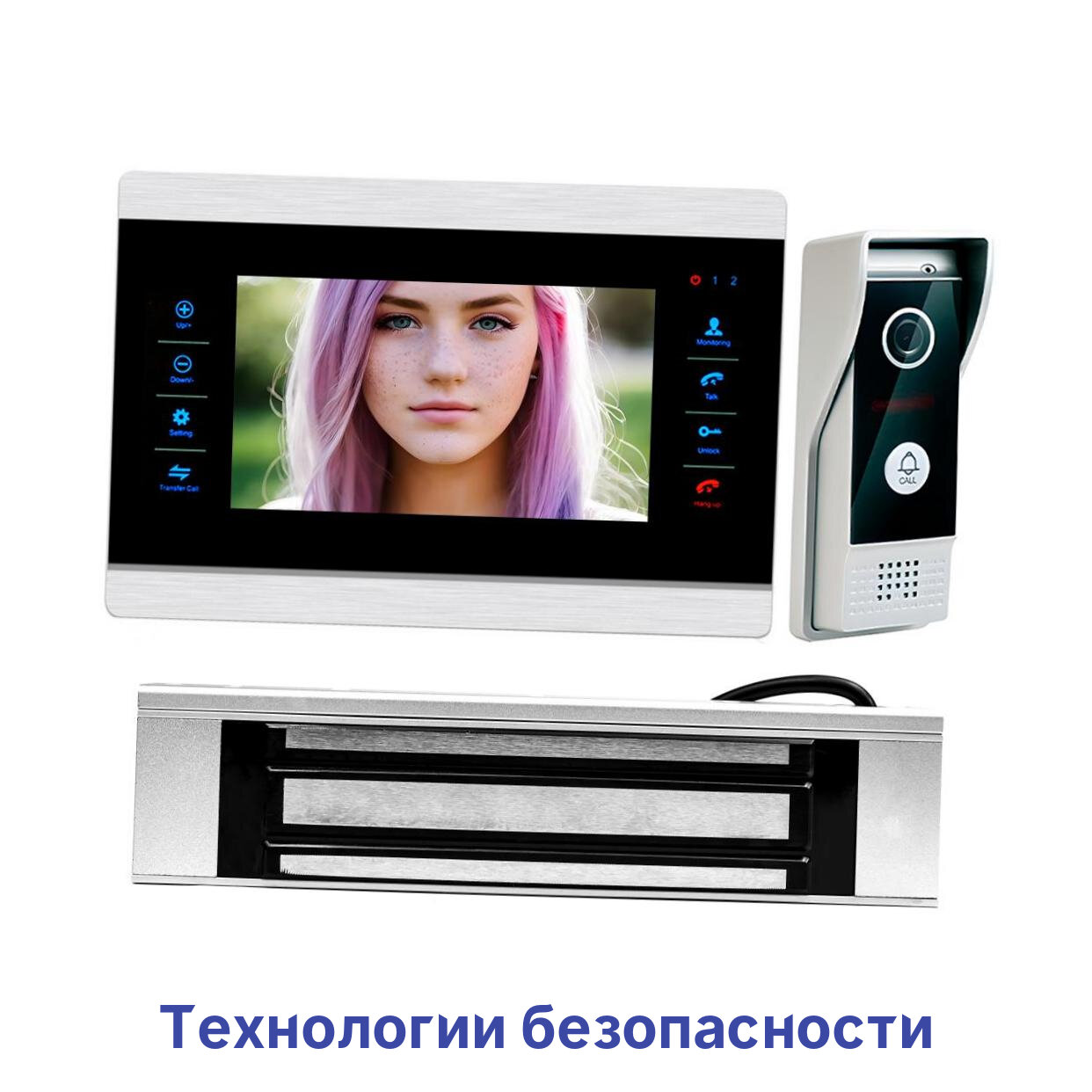 Набор: домофон и электромагнитный замок Пауер Лок-(400Джи) и HD-ком S(104) (A61334MOK). Домофон замок электромагнитный с автоматической записью по д