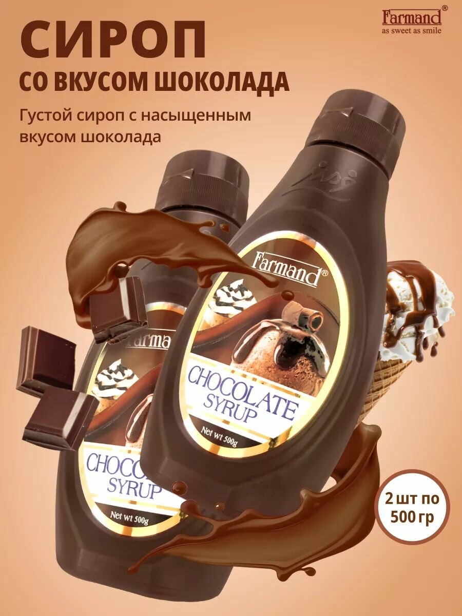 Набор сиропов/топпинг Шоколад для кофе, десертов, коктейлей 2шт по 500гр - 1000гр