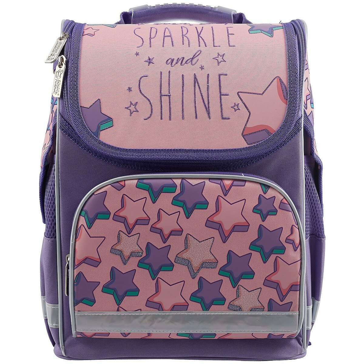 Ранец «Shine bright», 1–4 класс, жёсткий каркас, 1 отделение, 38×28×16 см, полиэстер, Schoolformat