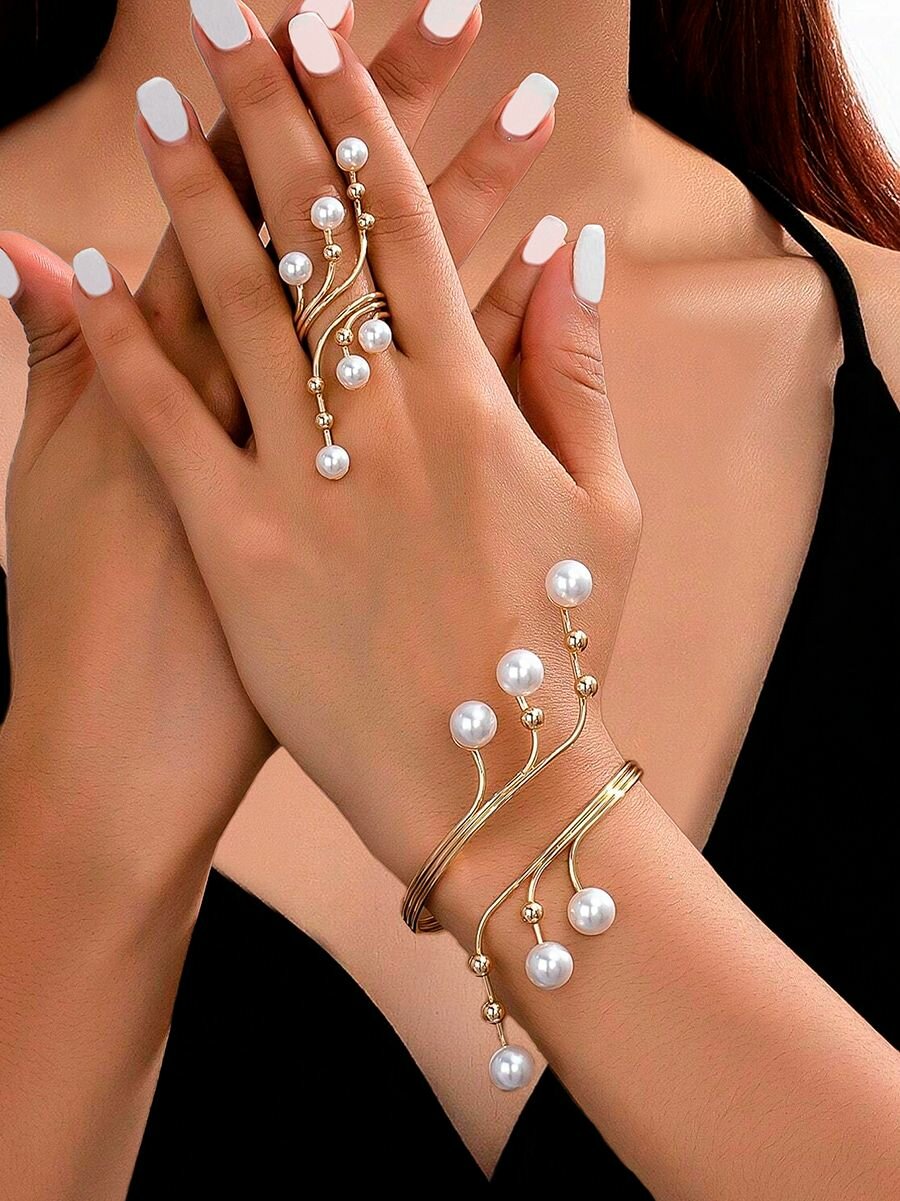 Комплект бижутерии, жемчуг имитация