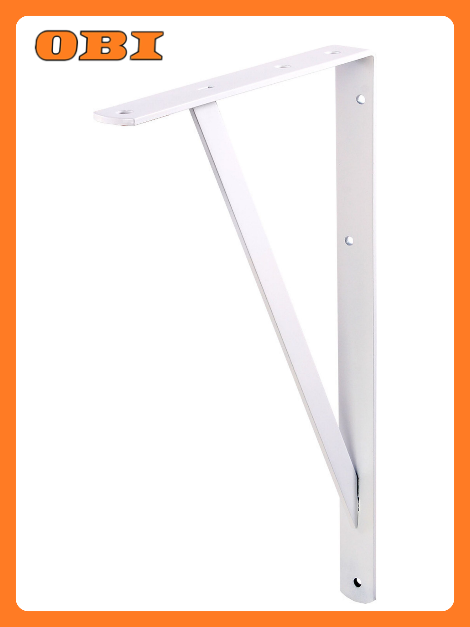 Кронштейн Larvij, для полки, промышленный, белый, металл, 250x400x30 мм