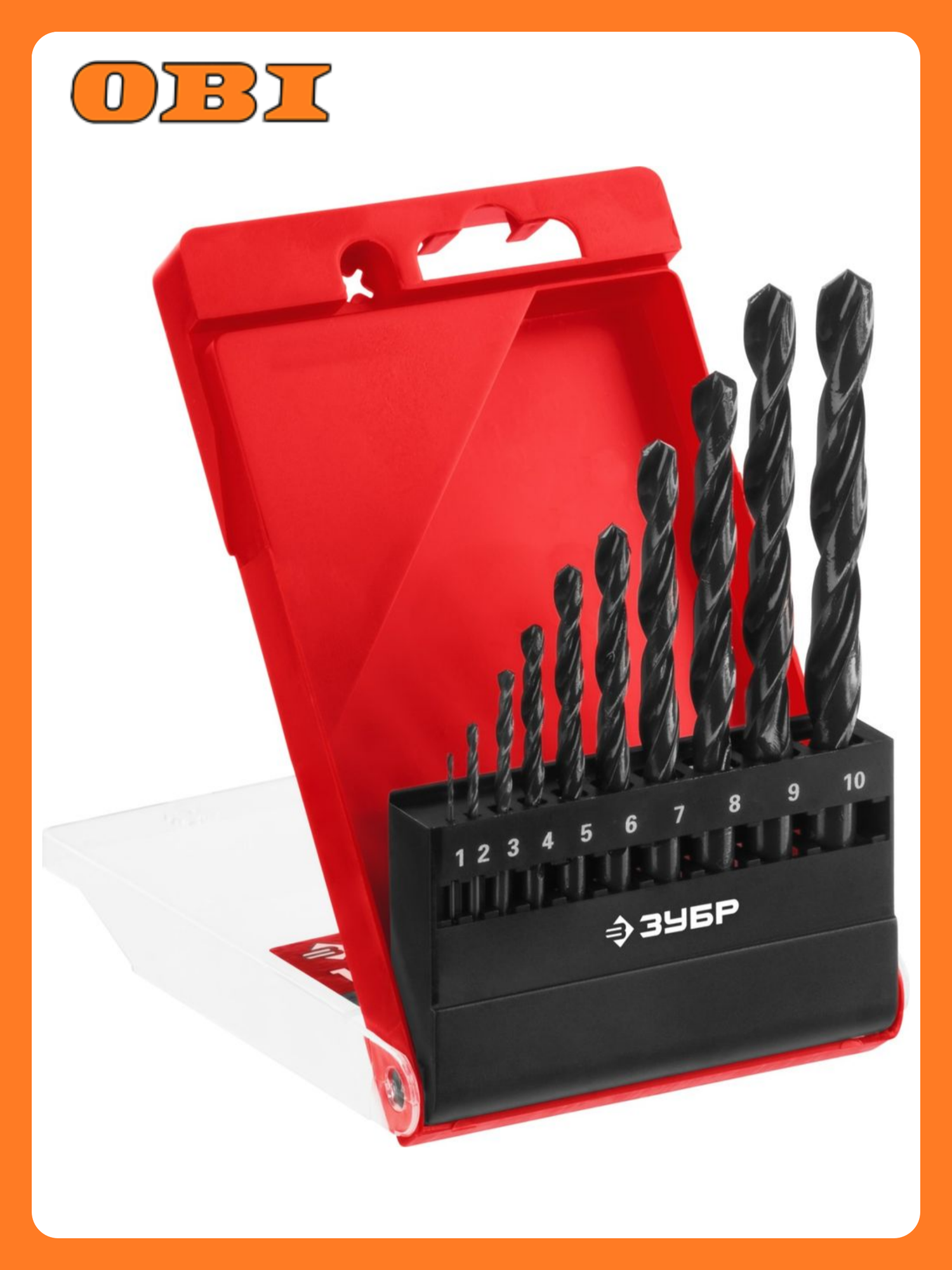 Сверло по металлу ЗУБР hss 1-10 мм, 10 шт. (29605-H10) набор