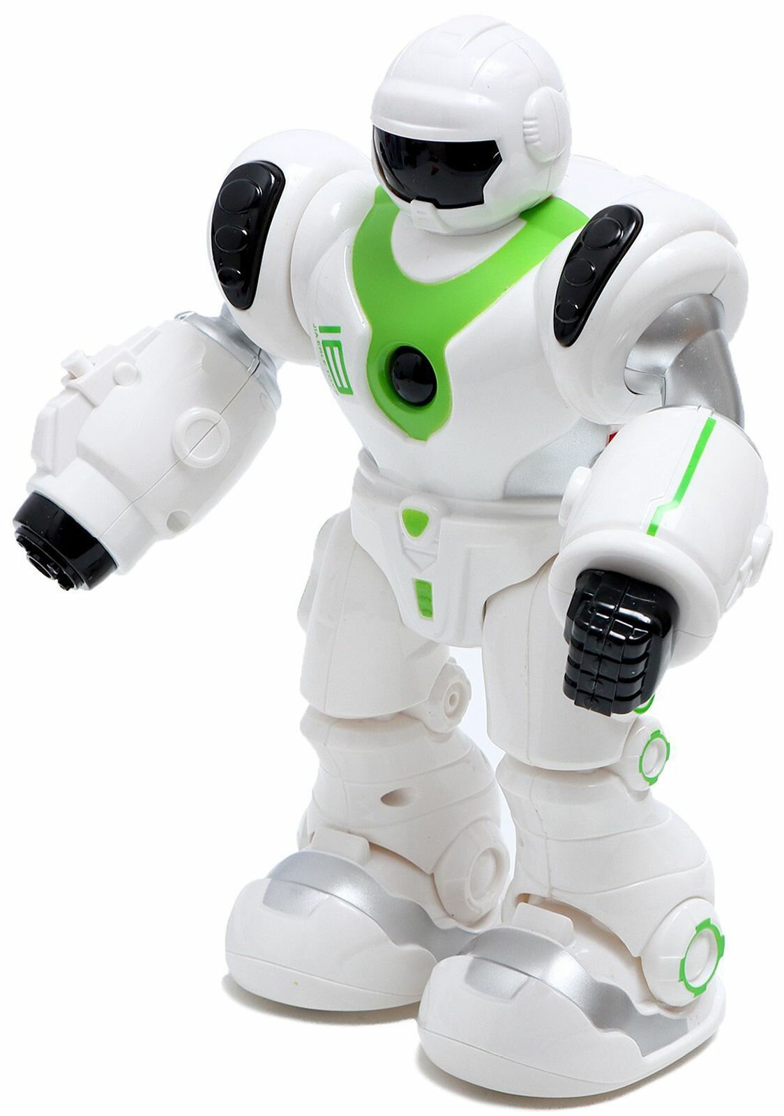Робот "Gravitone" со световыми и звуковыми эффектами, музыкальная интерактивная игрушка для детей, умеет ходить и стрелять снарядами с присосками, русская озвучка, цвет зелёный