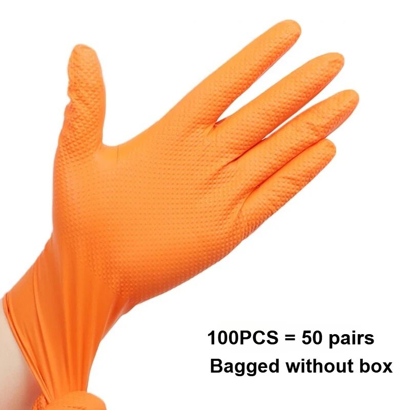 Оранжевые нитриловые перчатки XL, 100шт (50 пар)