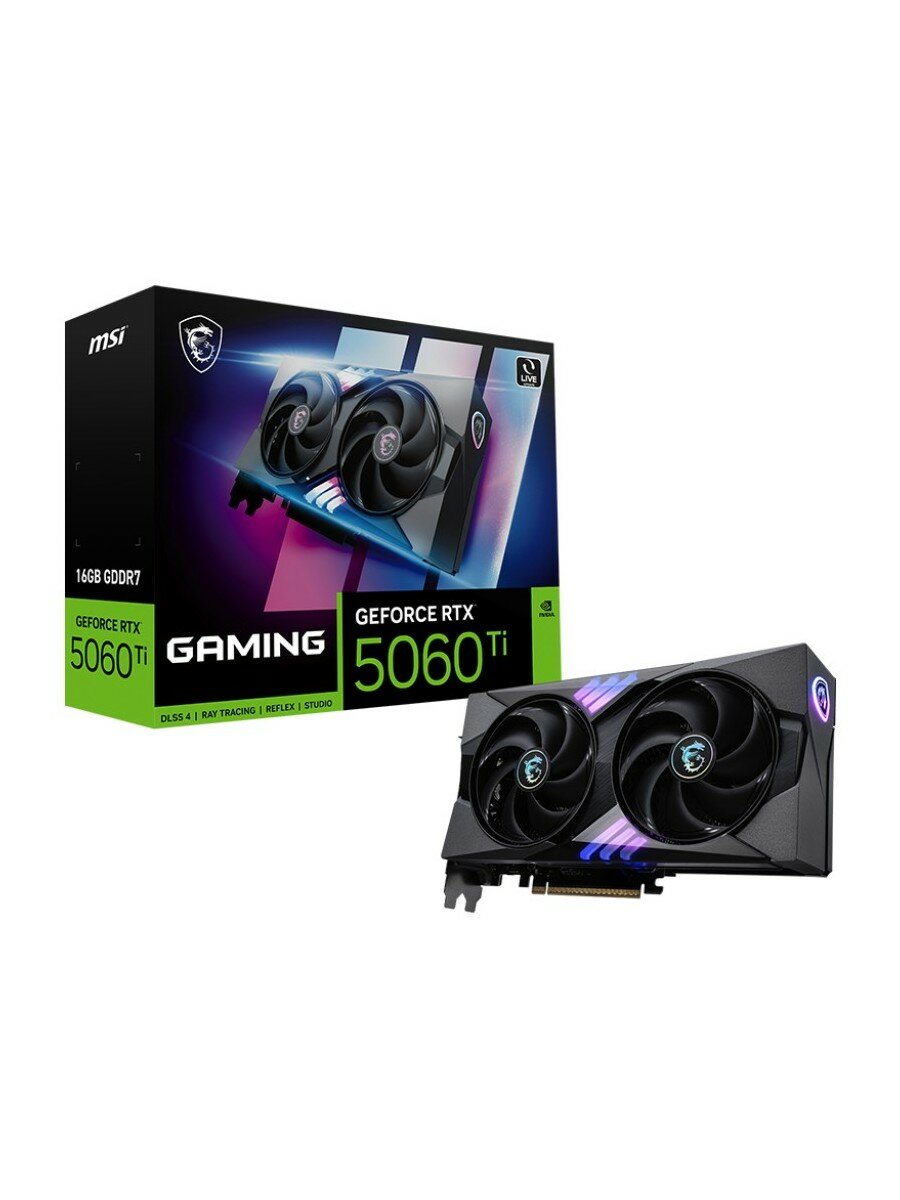 Видеокарта MSI nVidia GeForce RTX 5060 TI 16G GAMING (16Gb, GDDR7, 128 bit, 3xDP+HDMI, RTL) (RTX 5060 TI 16G GAMING)