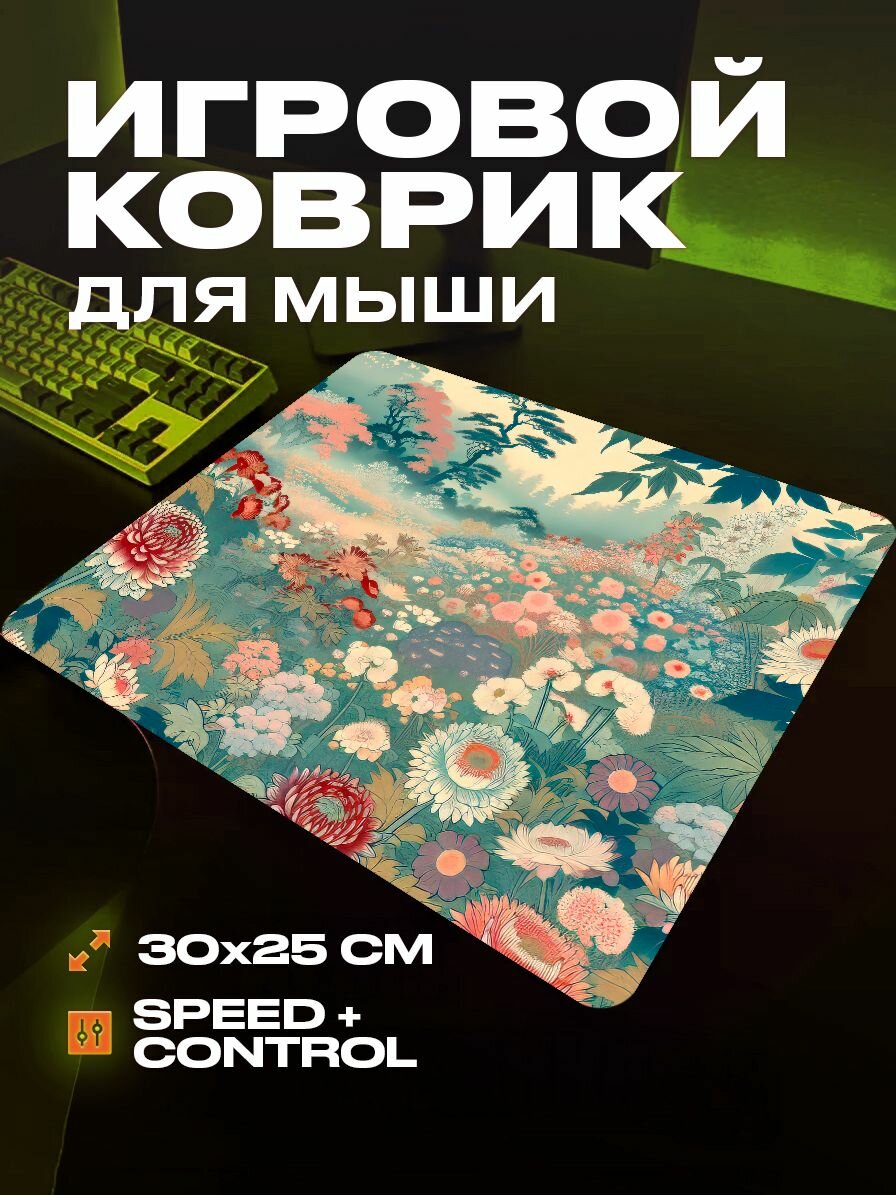 Коврик для мыши большой игровой пейзаж 30 на 25 аниме