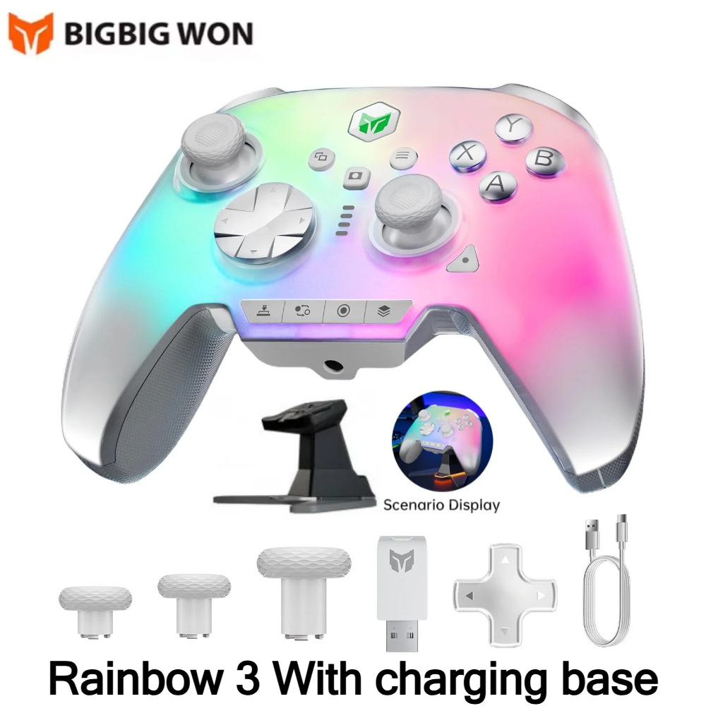 BIGBIG WON Rainbow 3 Беспроводные игровые контроллеры NearLink 2.4G Hall Joystick Micro Motion Button(С зарядной базой)